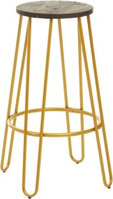 Barová stolička z jilmového dřeva ve zlaté barvě/v přírodní barvě (výška sedáku 75 cm) District – Premier Housewares