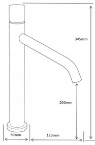 Mexen Rumba One vysoká umyvadlová baterie, zlatá, 73511-50