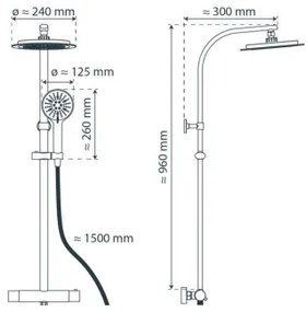 Schütte 60046 - Sprchová sada s termostatickou baterií MADURA FRESH lesklý chrom