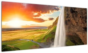 Moderní obraz vodopádu (100x40cm)