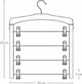 Dřevěný věšák FRONIV, 4patrový