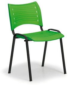 Plastová židle SMART - černé nohy, zelená