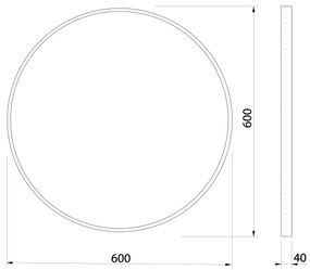 Sapho NOTION kulaté zrcadlo v rámu ø 60cm, černá mat