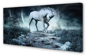 Obrazy na plátně Forest Unicorn moon 140x70 cm