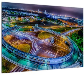 Obraz - panorama nočního města (70x50 cm)