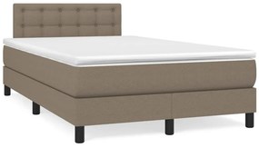 Box spring postel s matrací a LED taupe 120x190 cm textil