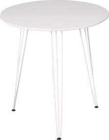 Kulatý jídelní stůl HOMCOM s moderním nordickým stylem a kovovými nohami ve tvaru vlasů do kuchyně, obývacího pokoje, kavárny a baru Ø70x75 cm Bílý |