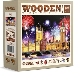 Wooden city dřevěné puzzle - noční londýn 505 dílků