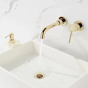 Rea Lungo Long, podomítková umyvadlová/vanová baterie + BOX, zlatá lesklá, REA-B0370