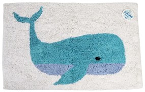 Bílo-modrá koupelnová předložka 83x52,5 cm Whale – Rex London