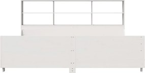 Postel s knihovnou bez matrace bílá 180 x 200 cm masivní dřevo 3323798