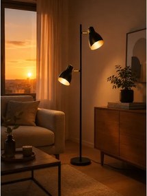 LED Stojací lampa 2xE27/7W/230V 2700K černá