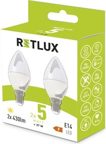 Retlux REL 34 LED C37 2x5W E14 WW