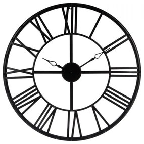 Černé kovové hodiny Vintage 70 cm