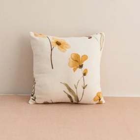 Oboustranný povlak na polštářek DUO SENSE WILDELLA 45x45 cm mikroplyš/flanel, krémový