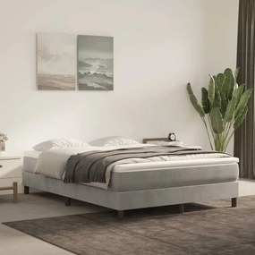 Box spring postel s matrací světle šedá 140x200 cm samet 3144333