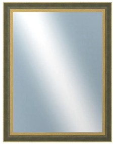 DANTIK - Zarámované zrcadlo - rozměr s rámem cca 70x90 cm z lišty ZVRATNÁ zelenozlatá plast (3070)