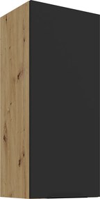 ARIA ac | horní skříňka 40 G-90 1F policová | 40 cm | VYSOKÁ | ANTI FINGERPRINT povrch | artisan/černá