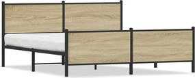 Kovový rám postele bez matrace dub sonoma 183 x 213 cm 3301365