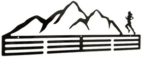Walenty Nástěnný kovový věšák Horský běh, 3 rozměry, různé barvy Barva: černá, Rozměr: Délka 50cm