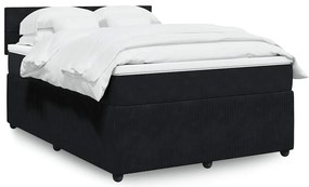 Box spring postel s matrací černá 140x200 cm samet 3287760