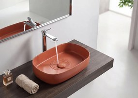 Isvea Isvea, INFINITY OVAL keramické umyvadlo na desku, 55x36cm, terracotta, 10NF65055-2U