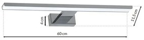 Nástěnné LED svítidlo Shine1, 1x LED 13,8w, 4000k, (60 cm), ch