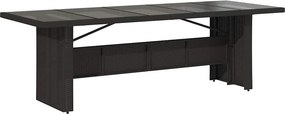 9dílný zahradní bistro set s poduškami černý polyratan 3277274