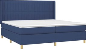 Box spring postel s matrací modrá 200x200 cm textil 3132183