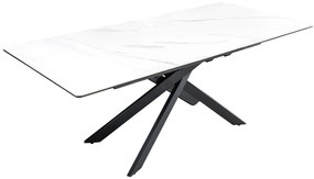 Roztahovací keramický stůl Halia 160-200 cm bílý mramor