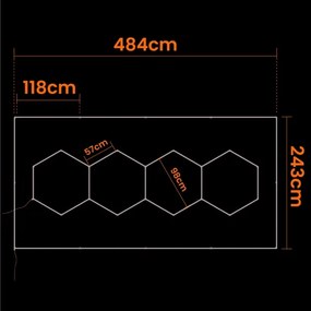 LED Stropní svítidlo LED/384W/85-265V 4000K 484x243 cm CRI 90 IP54 bílá