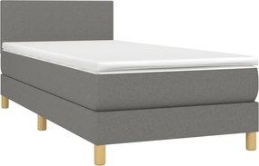 Box spring postel s matrací a LED tmavě šedá 90x190 cm textil 3133518