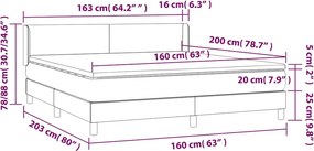 Box spring postel s matrací černá 160x200 cm samet 3130849
