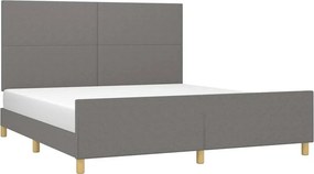 Rám postele bez matrace tmavě šedý 160 x 200 cm textil 3124904