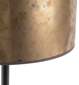 Stolní lampa ve stylu Art Deco černá s odstínem ze starého bronzu 35 cm - Simplo