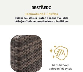 7dílný zahradní jídelní ratanový set BestBerg Capton BBRF-17786BR / hnědá