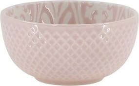 Růžová porcelánová miska s květy uvnitř Arés - Ø 7,5*3,5 cm / 100ml