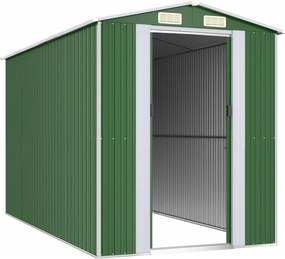 Zahradní kůlna zelená 192x357x223 cm pozinkovaná ocel 3147429