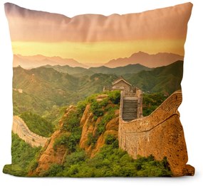 IMPAR Foto polštář Čínská zeď 40x40 cm (Velikost: 40 x 40 cm, Výplň 40x40: )