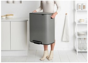 Brabantia BO pedálový koš 60 l minerální světle šedá 211348