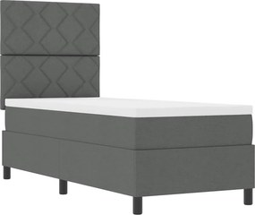 Postel s boxspringem s čelo Tmavě šedá 80 x 200 cm textil 3339421