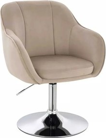 LuxuryForm DESIGN Otočná židle AVOLA VELUR na stříbrném talíři - latte