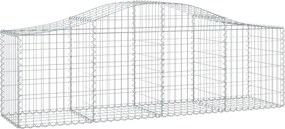 Klenuté gabionové koše 2 ks 200x50x60/80 cm pozinkované železo 3145598
