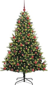 Umělý skládací vánoční stromeček 300 LED Zelená 180 cm PVC a PE 3395991