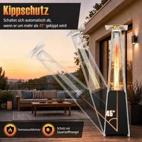 Costway Plynový terasový ohřívač pyramida 14 kW, stříbrný