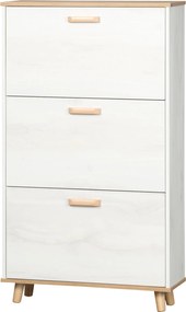 HOMCOM Moderní botník Úzký botníkový regál s 3 skládacími zásuvkami pro 12 párů obuvi a nastavitelnou policí pro předsíň 70x23,5x122 cm Bílý | Aosom