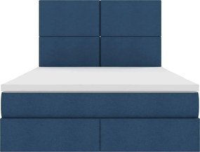 Postel s úložným prostorem a matrací Modrá 140 x 200 cm textil 3371726