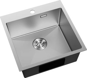 Mexen Solix, 1-komorový nerezový dřez 500 x 500 mm, broušená ocel, 6407501000-01