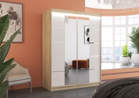 Posuvná skříň se zrcadlem a LED osvětlením NORDIC 150