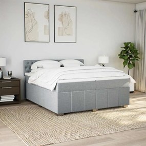 Box spring postel s matrací světle šedá 200 x 200 cm textil 3287182